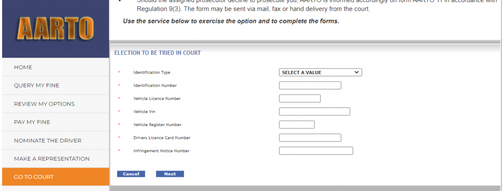 Electing to be tried in Court – AARTO.CO.ZA
